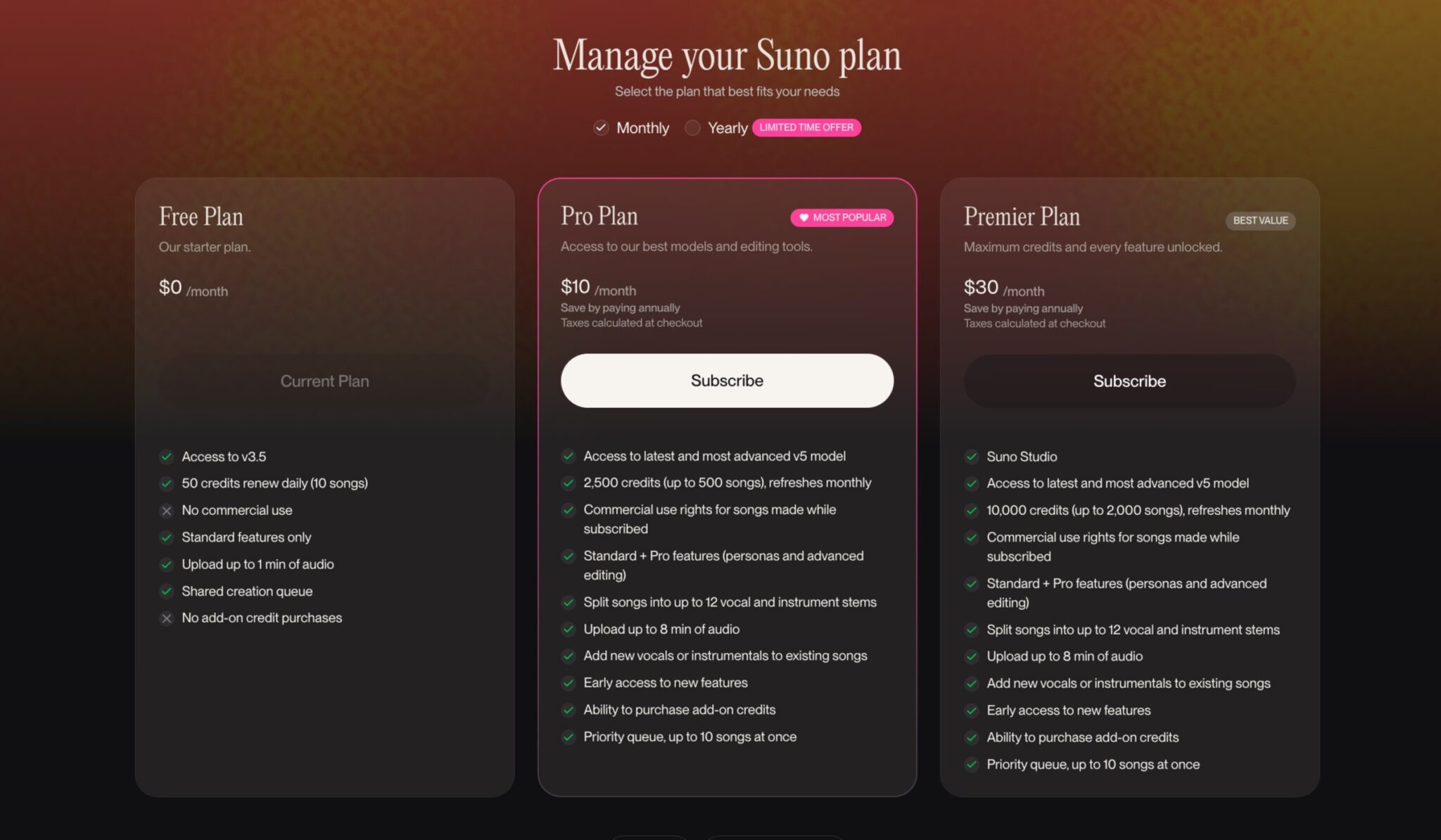 Suno Pricing (Oct 2025): Free vs Pro vs Premier, Credits & Commercial Use